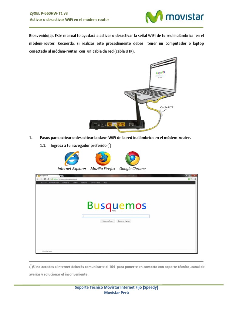 Activar WiFi en Router Movistar Perú | PDF | Informática | Internet