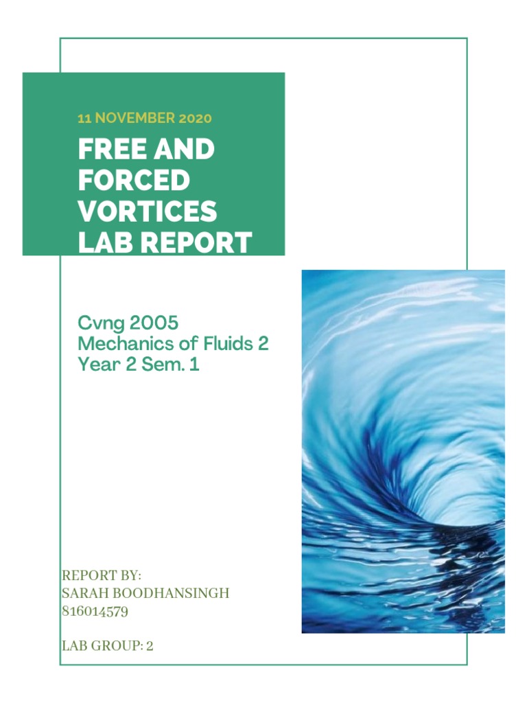 Free and Forced Vortices Lab | PDF | Vortices | Rotation Around A Fixed Axis