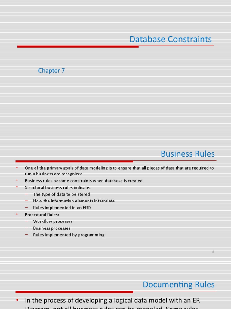 Chapter 07 - 1 Database Constraints Part 1 | PDF | Relational Database | Databases