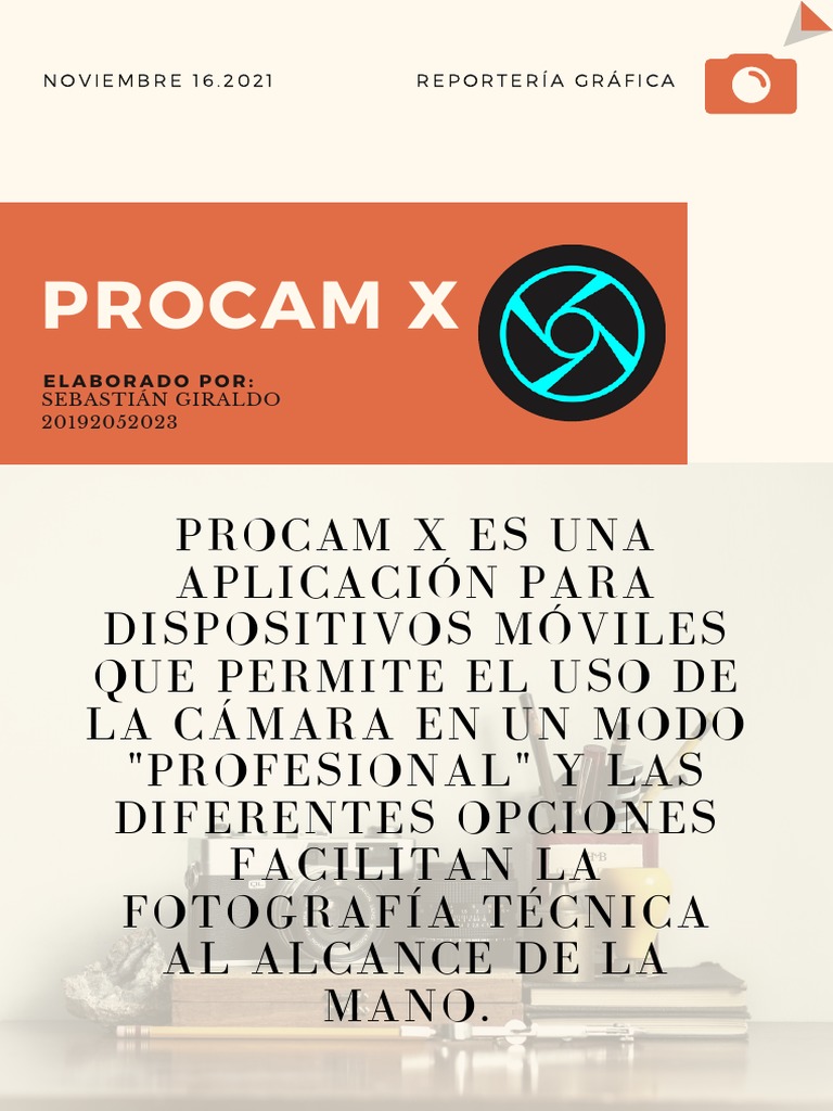 Infografía ProCam X | PDF | Cámara | Balance de color