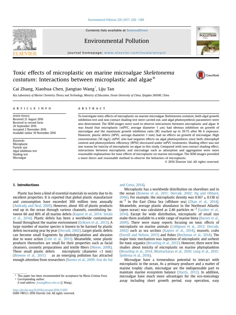 Cai Zhang 2017 | PDF | Algae | Photosynthesis