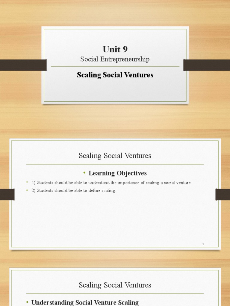 Scaling Social Ventures Explained | PDF | Entrepreneurship | Social ...