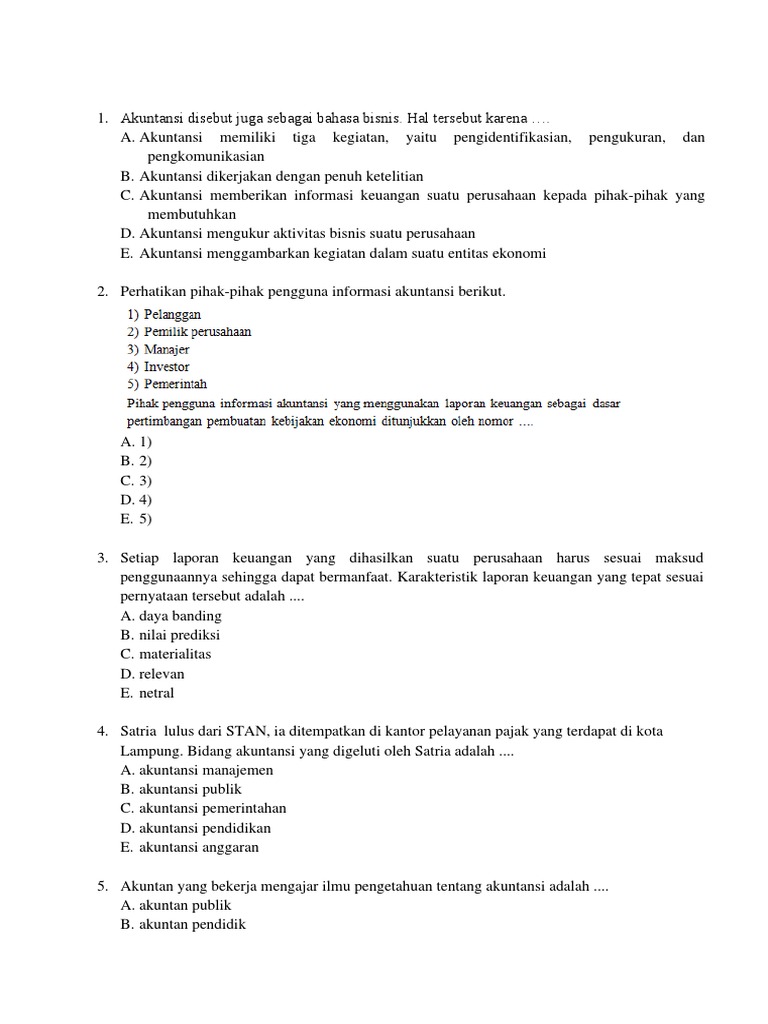 Persiapan Soal Pas Ganjil Kelas 12 | PDF