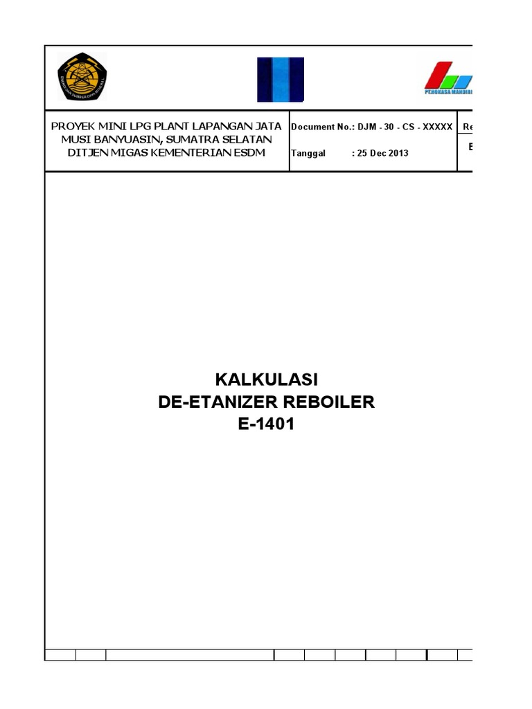 DJM MBA PCS CA 007 Deethanizer Reboiler E 1401 Rev B | PDF | Boiling ...