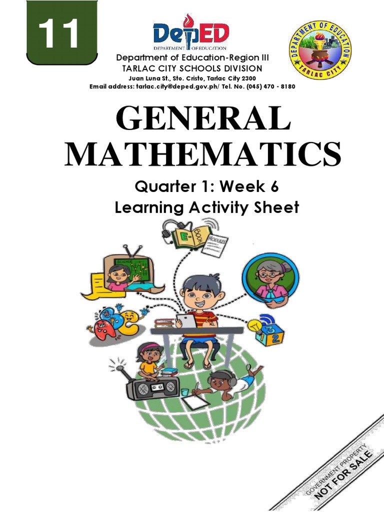General Mathematics: Quarter 1: Week 6 Learning Activity Sheet | PDF | Function (Mathematics ...