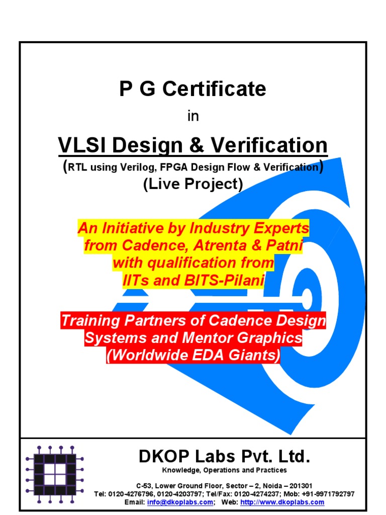 P G Certificate VLSI Design & Verification: (Live Project) | PDF | Field Programmable Gate Array ...