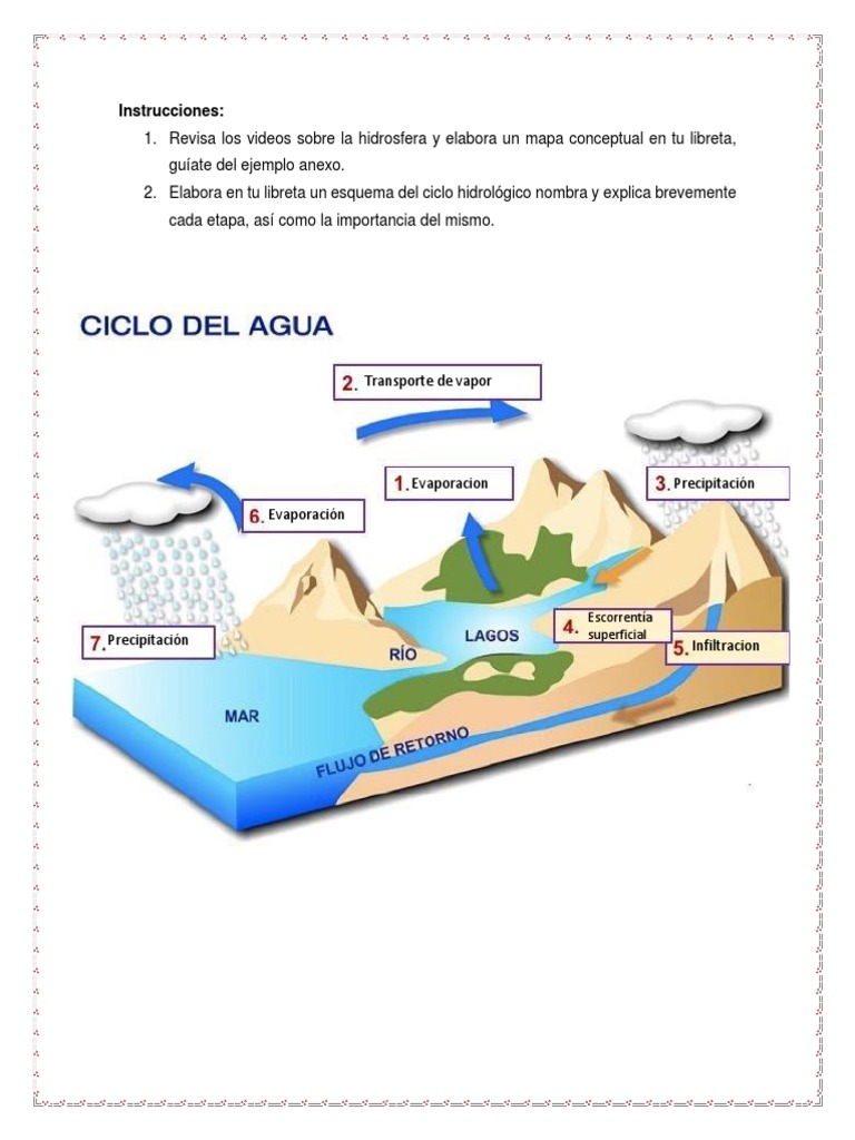 Etiqueta La Hoja De Trabajo Del Diagrama Del Ciclo Del Agua El Ciclo