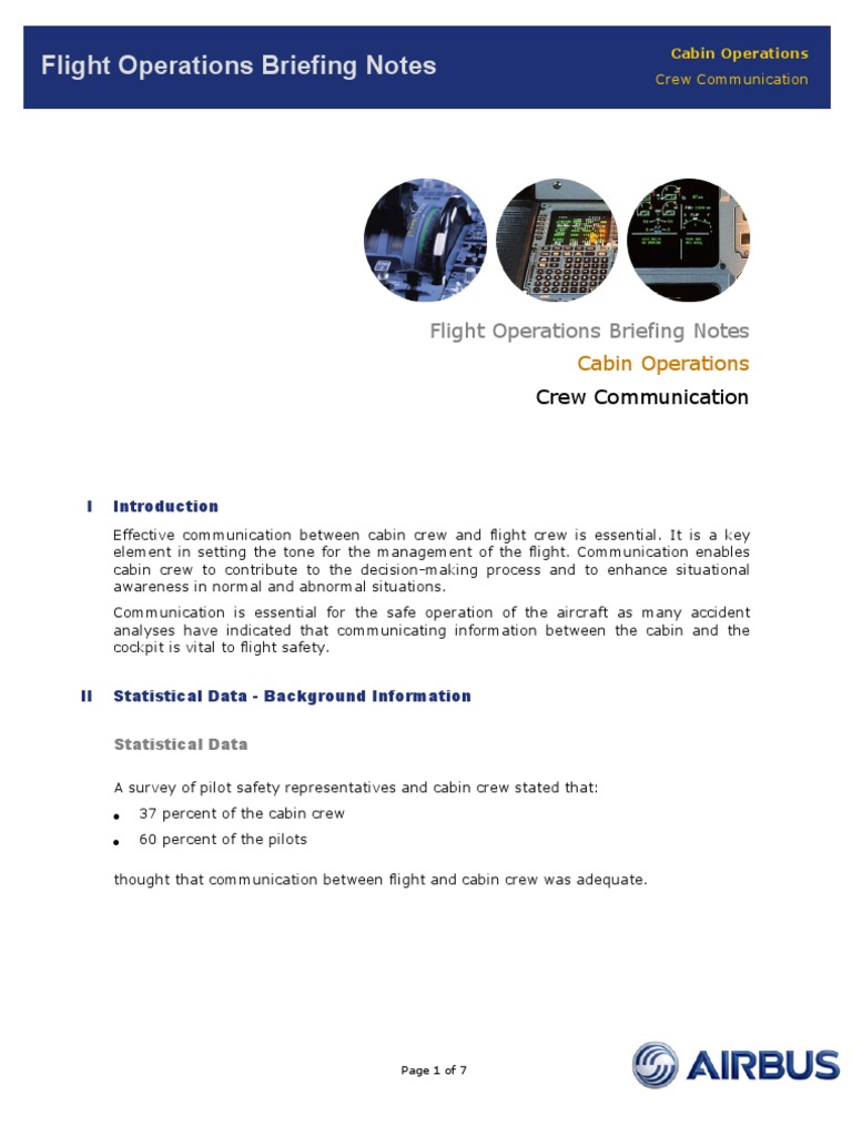 Flight Operations Briefing Notes | PDF | Flight Attendant | Aviation