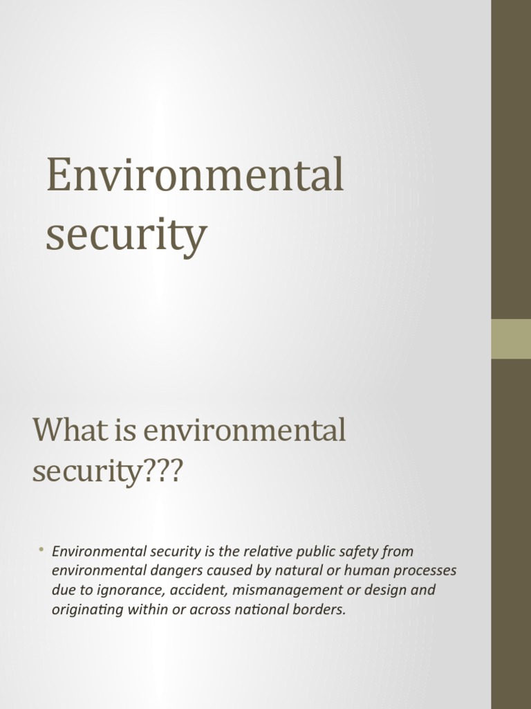 Understanding Environmental Security | PDF | Sustainability | Natural ...