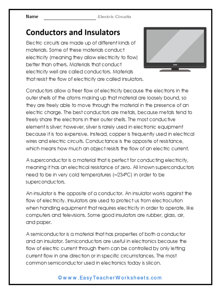 Conductors and Insulators Explained | PDF