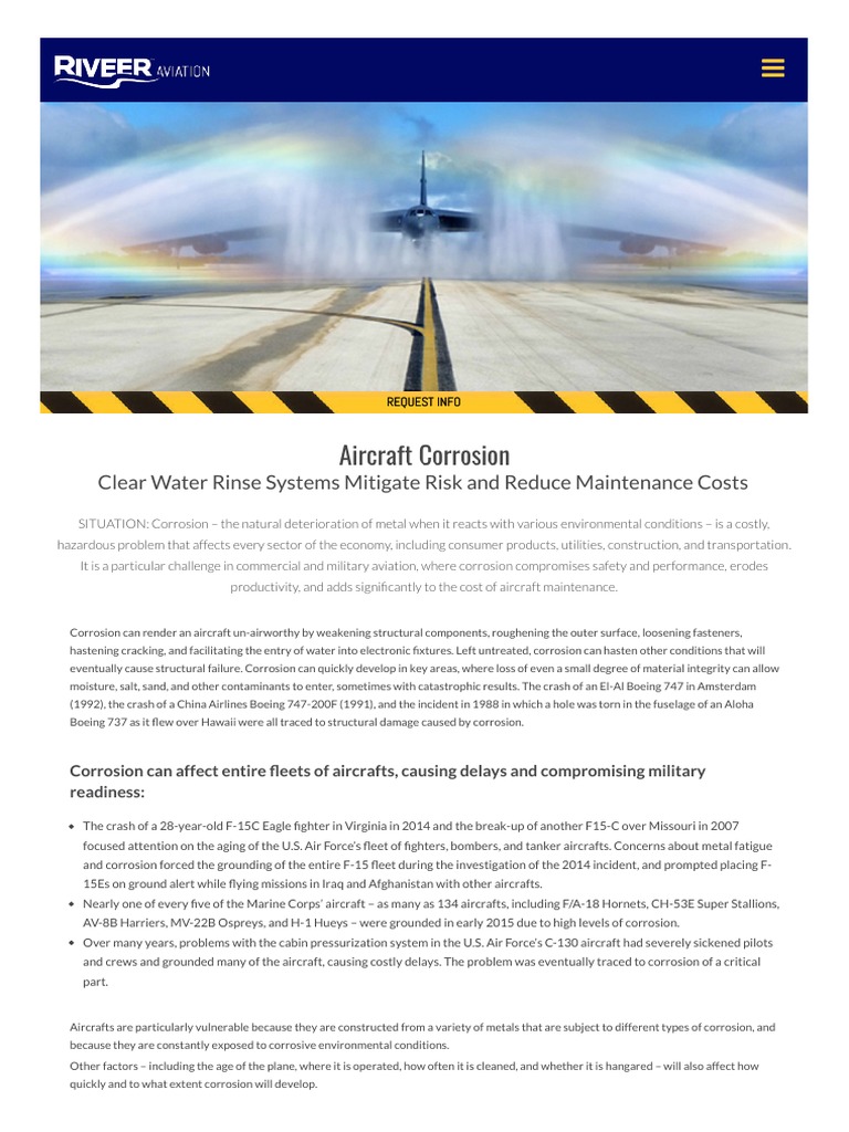 Aircraft Corrosion: Clear Water Rinse Systems Mitigate Risk and Reduce ...