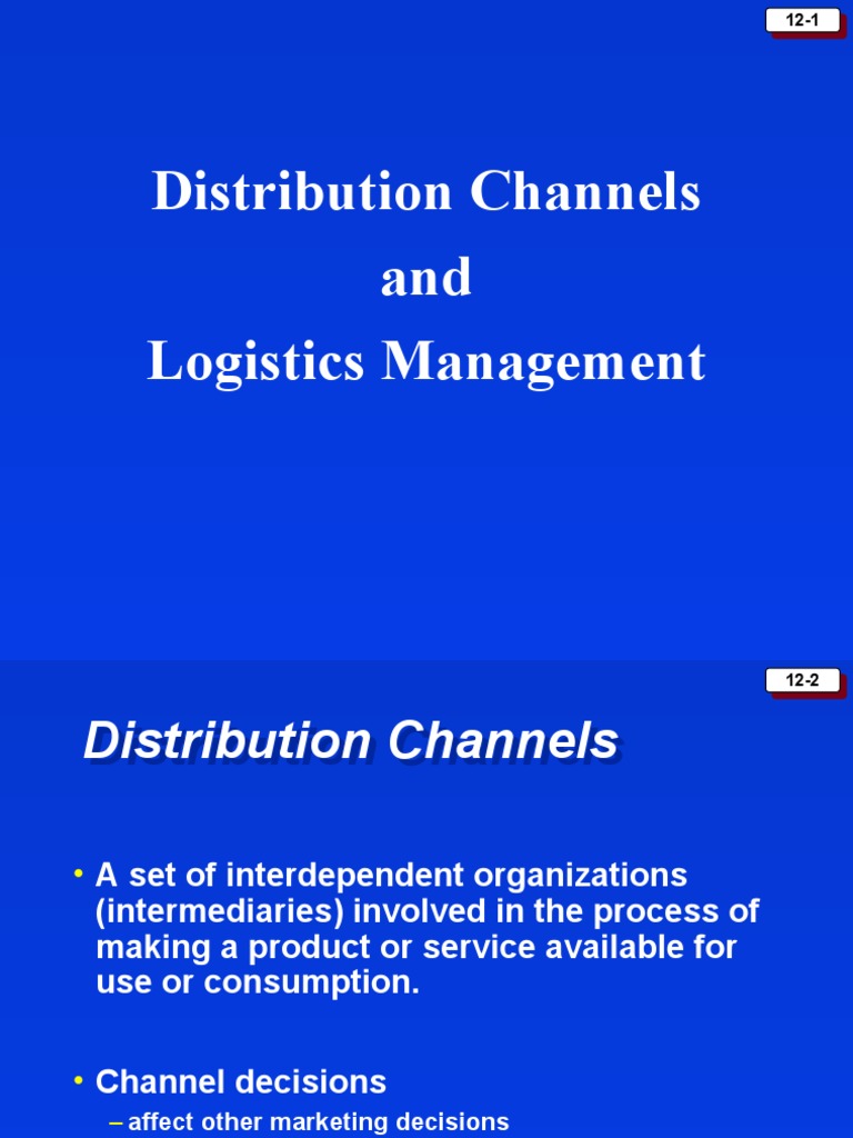 Distribution Channels and Logistics Management | PDF | Logistics ...