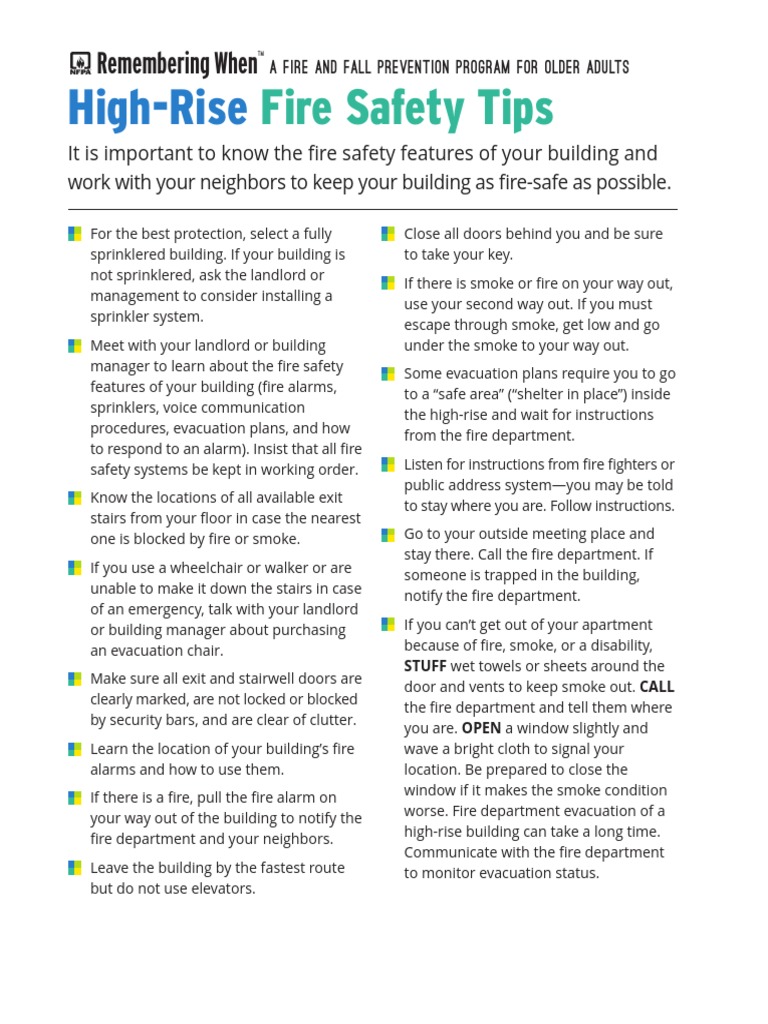 High-Rise: Fire Safety Tips | PDF | Emergency Evacuation | Oxygen