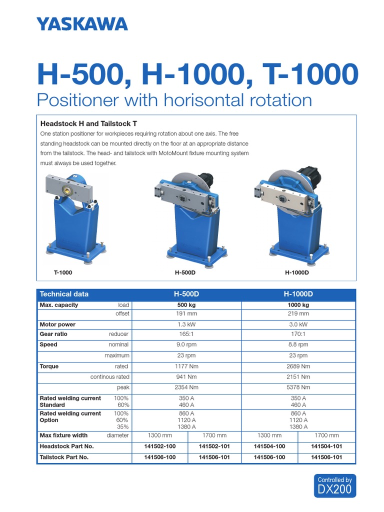 Positioner With Horisontal Rotation: Headstock H and Tailstock T | PDF ...