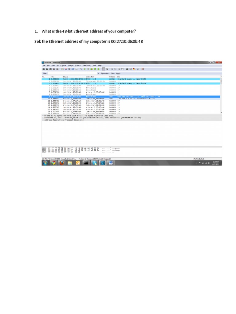 What Is The 48-Bit Ethernet Address of Your Computer? Sol: The Ethernet ...