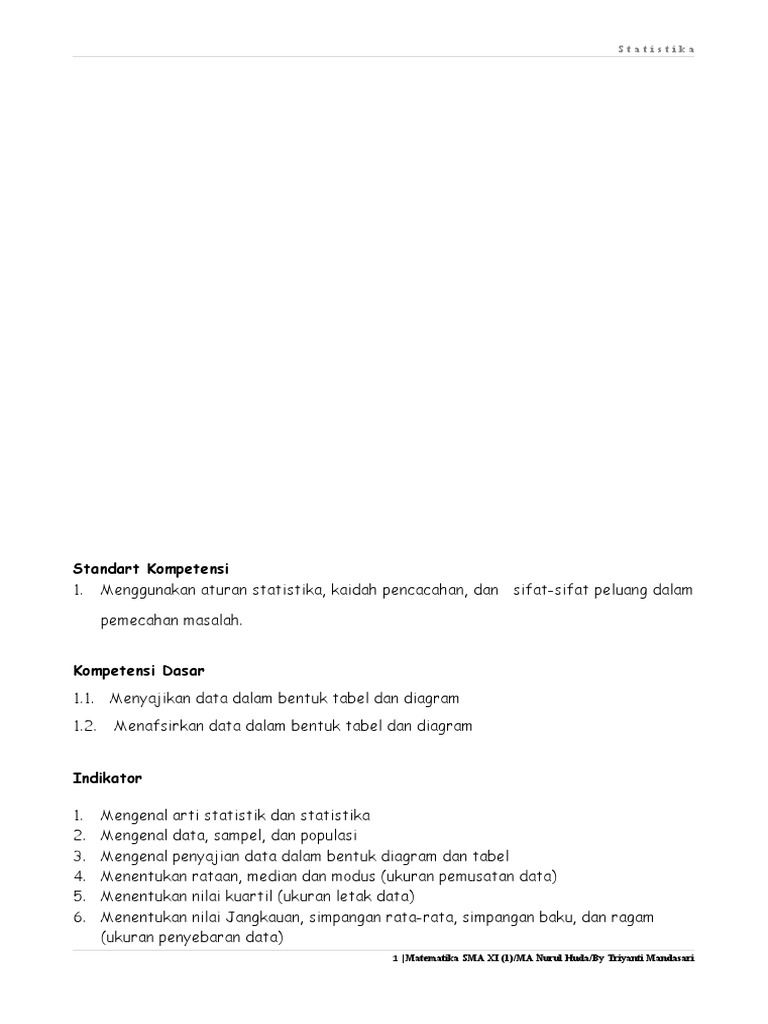 Panduan Lengkap Statistika untuk Siswa SMA | PDF
