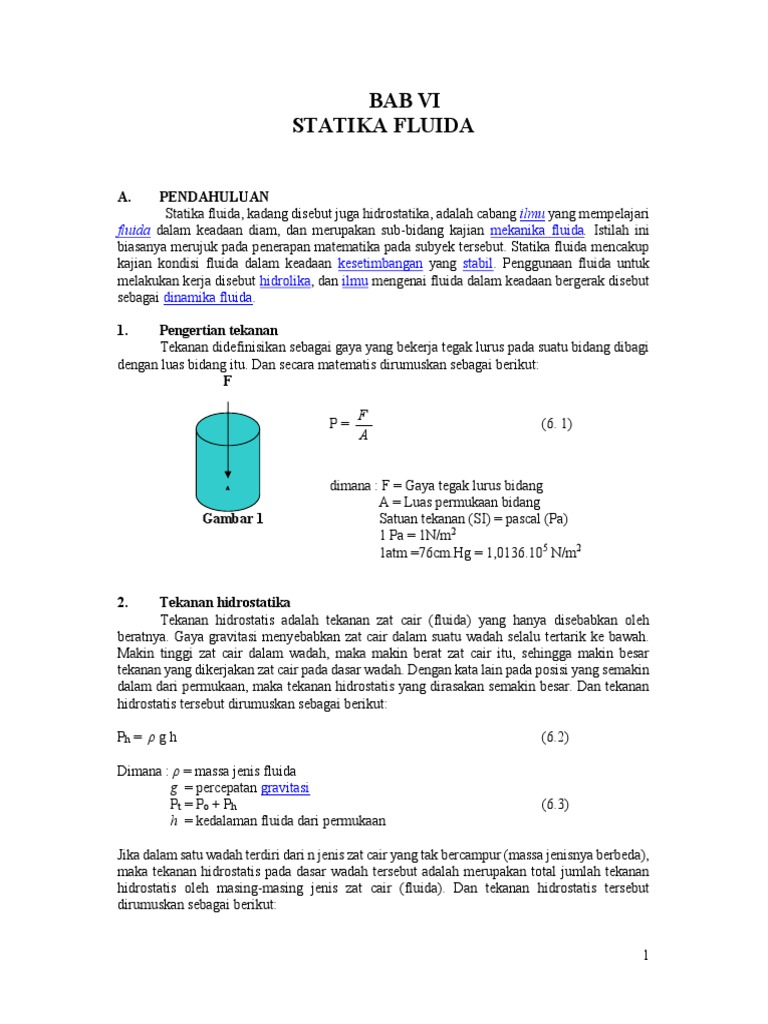 Bab Vi Statika Fluida | PDF
