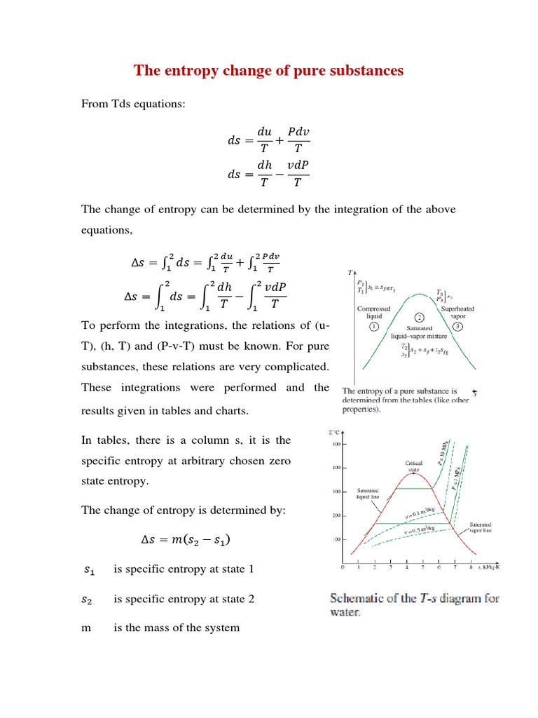 The Entropy Change of Pure Substances | PDF | Entropy | Quantity
