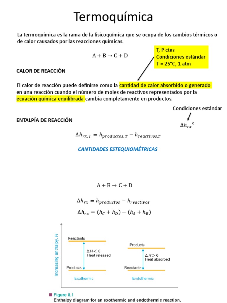 Formulas de Termoquímica y Cálculos | PDF | Entalpía | Calor
