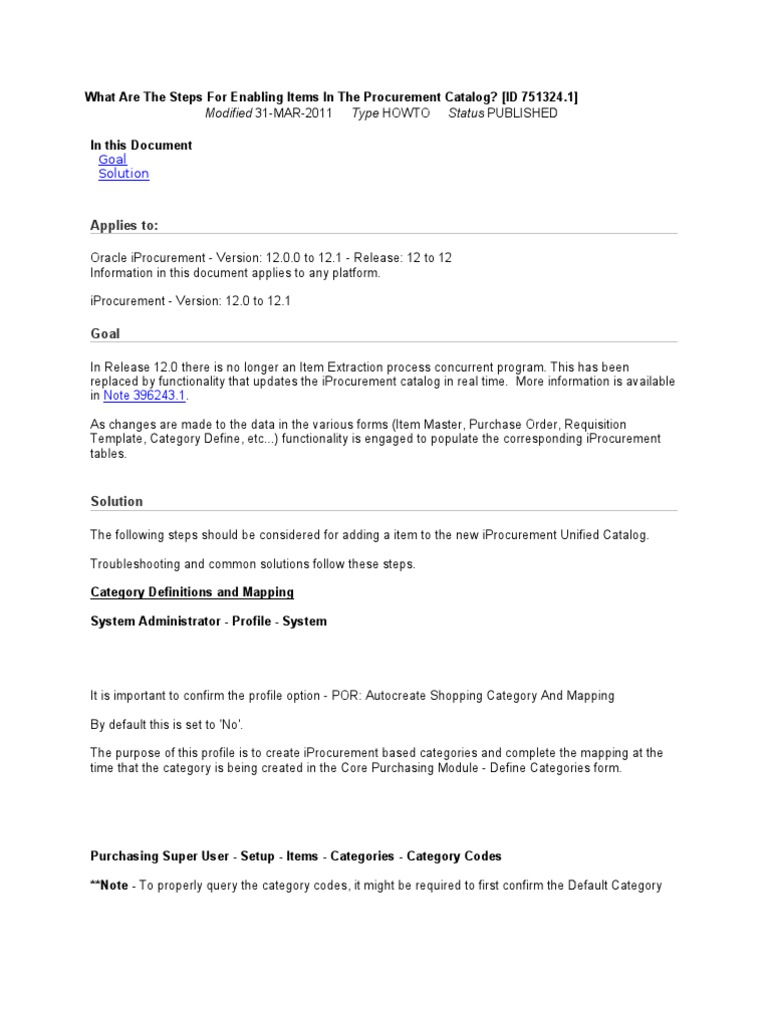 Iproc Catalog | PDF | Procurement | Oracle Database