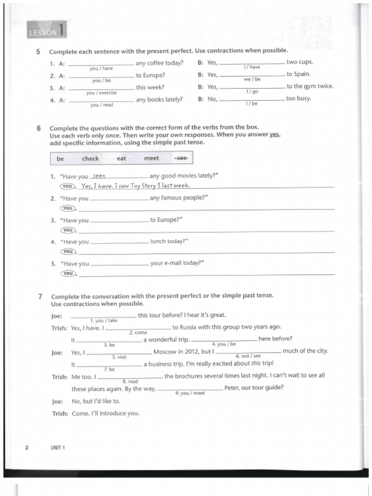 Workbook Exercises. | PDF