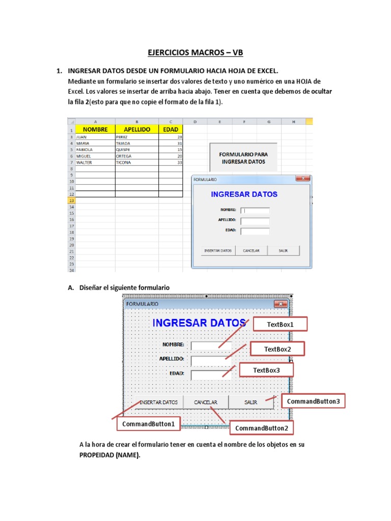 Guia de Ejercicios Macros | PDF | Microsoft Excel | Ciencias de la Computación
