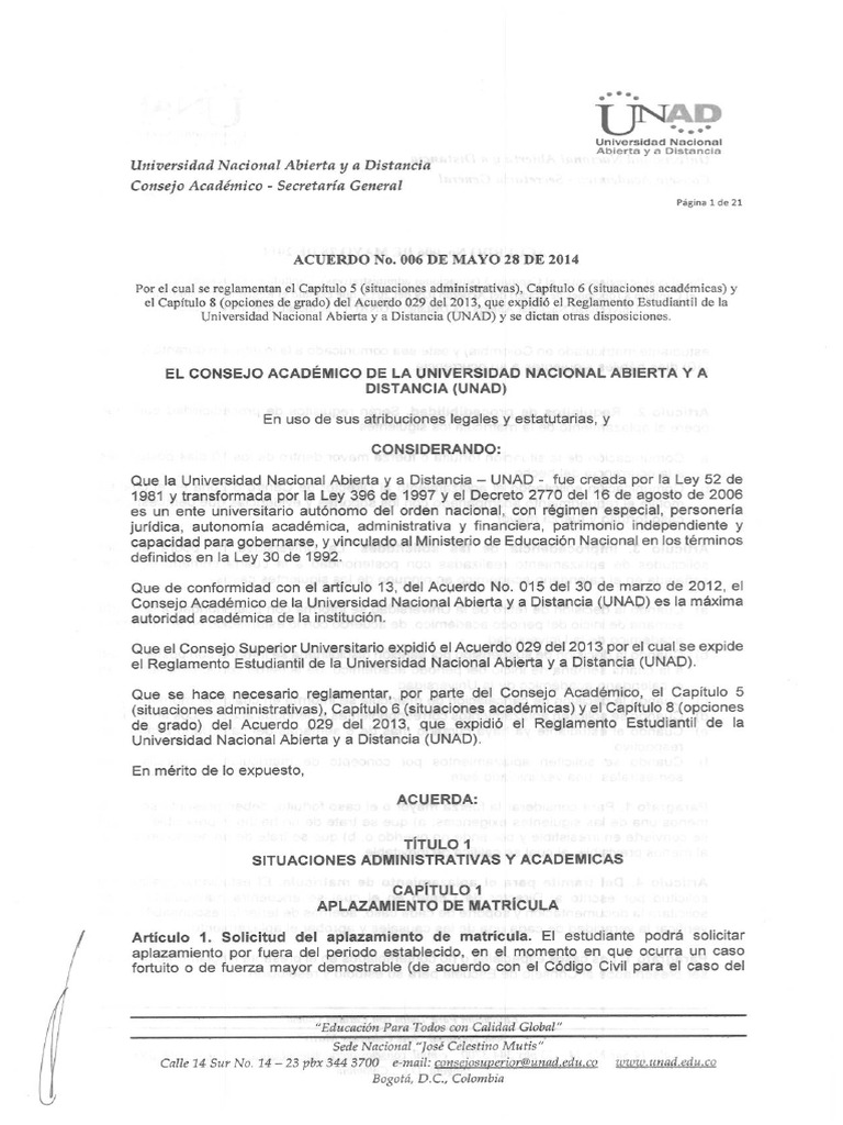 Acuerdo - 006 2014 - Capítulo 8 | PDF