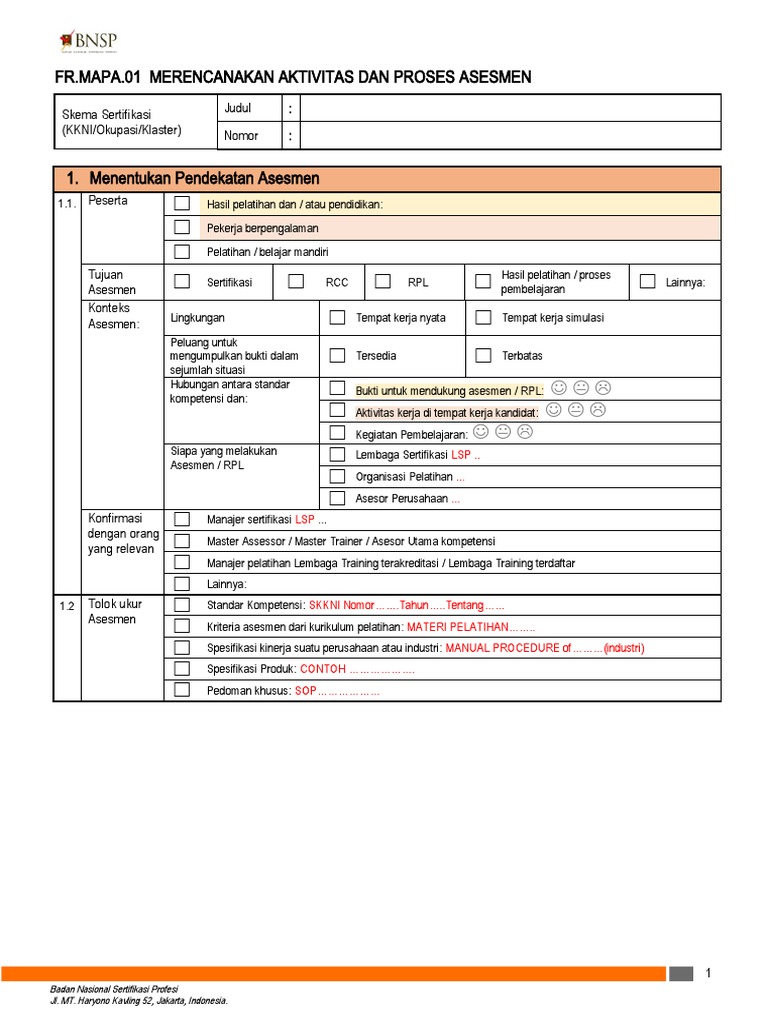 01 - FR - Mapa.01 Merencanakan Aktivitas Dan Proses Asesmen | PDF