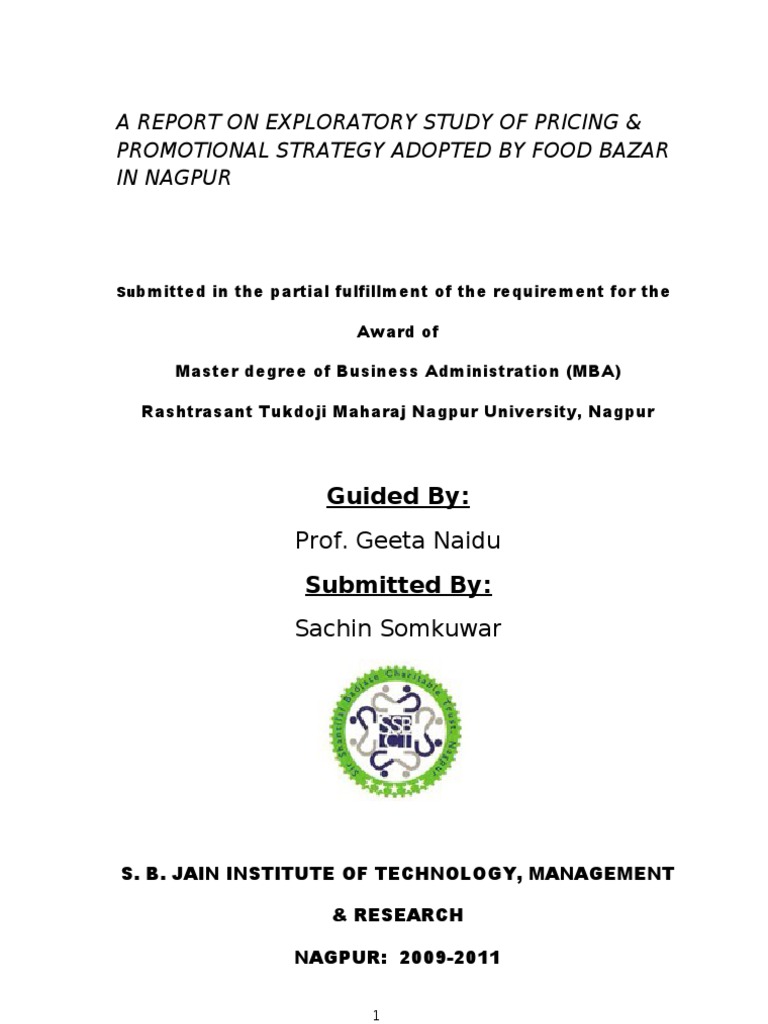 Food Bazar Project | PDF | Retail | Research Design