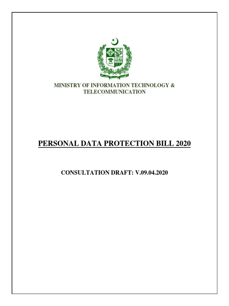Pakistan Personal Data Protection Bill 2020 | PDF | Justice | Crime ...