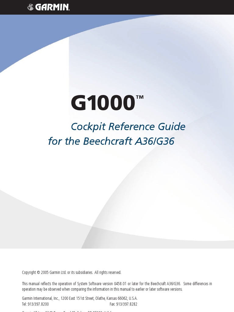 Garmin G1000 Pocket Manual | PDF | Avionics | Aircraft
