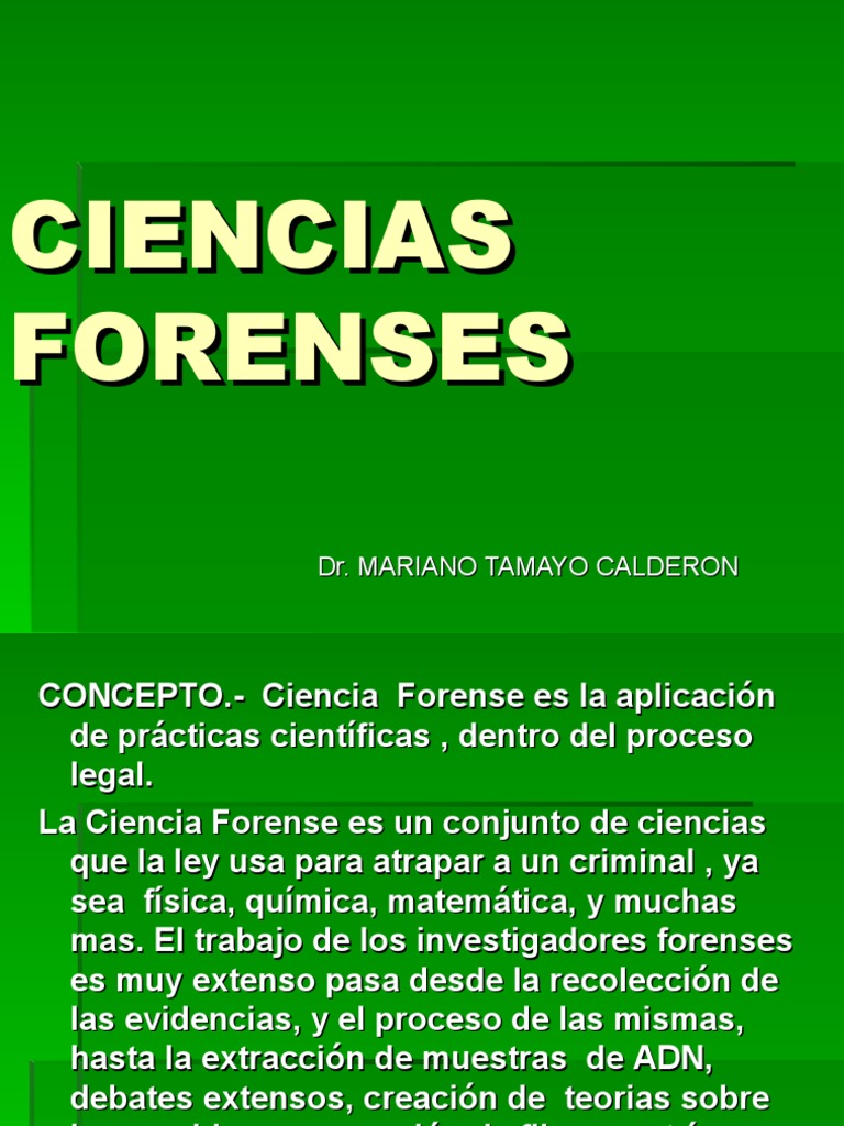 Definición de Ciencias Forenses | PDF | Balística | Informática forense