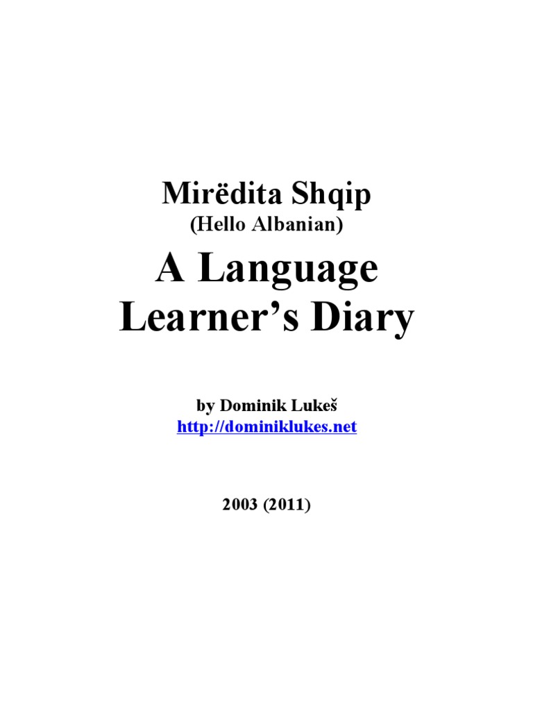 Albanian - A Language Learner's Diary (2003) - With A Brief Postscript (2011) | PDF ...