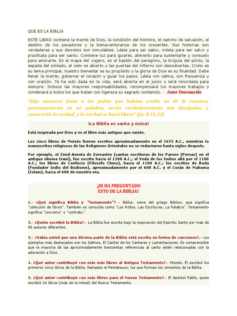 Que Es La Biblia | PDF | Biblia | Imprenta