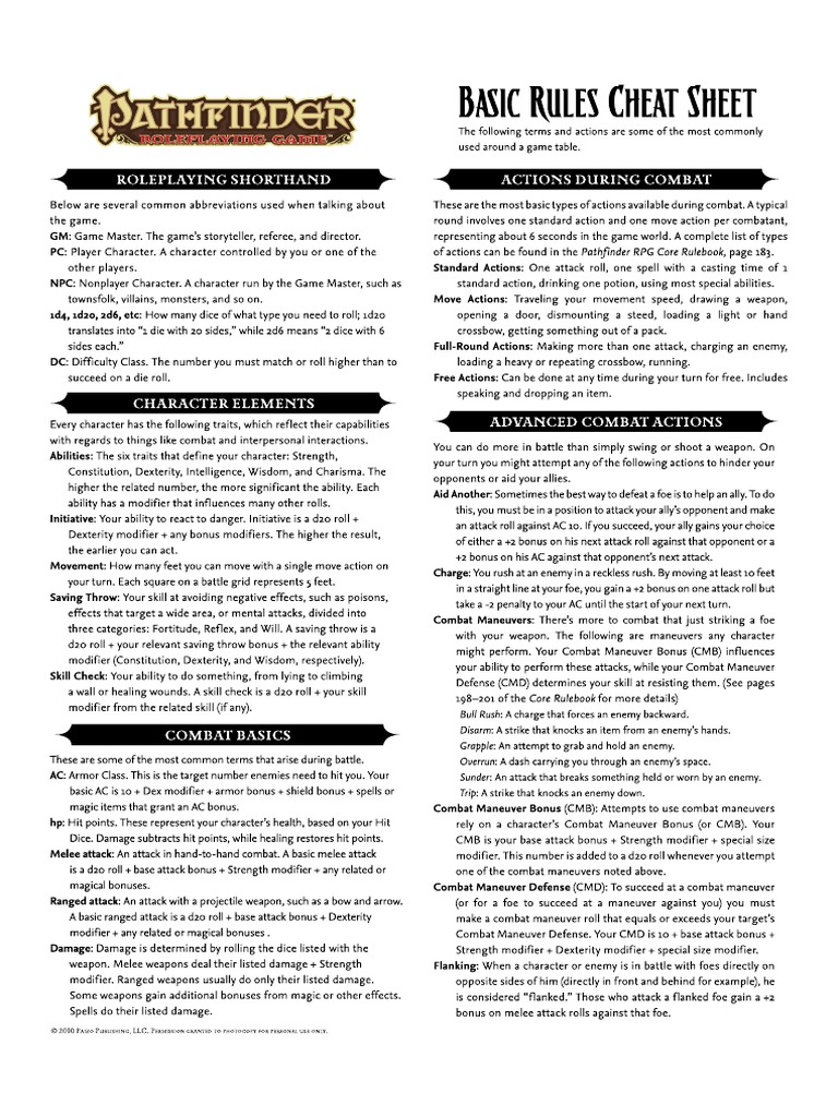 Pathfinder Basic Rules | PDF