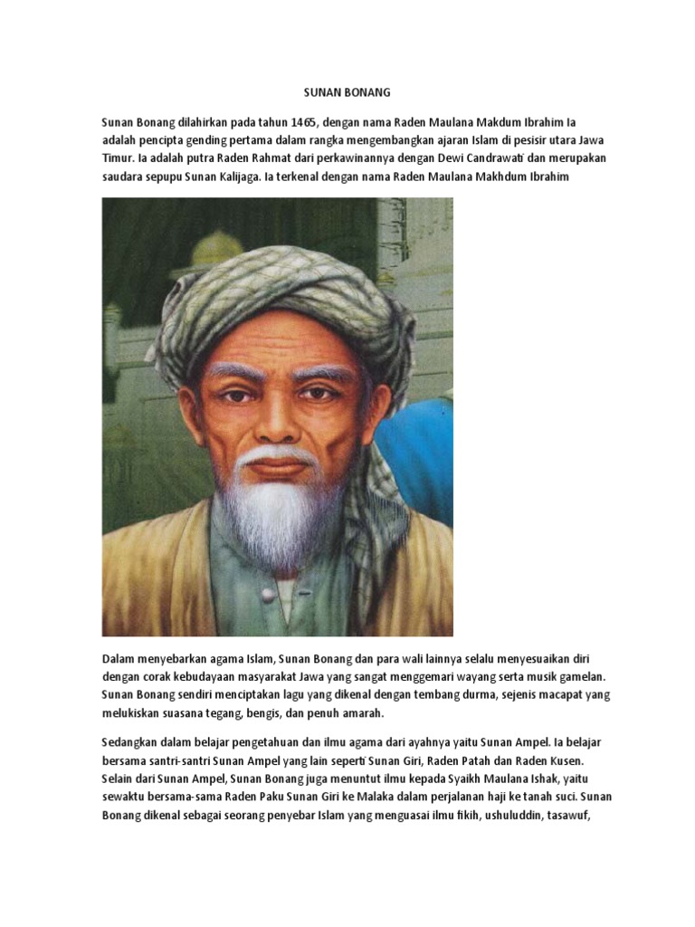 Biografi Singkat Sunan Bonang | PDF