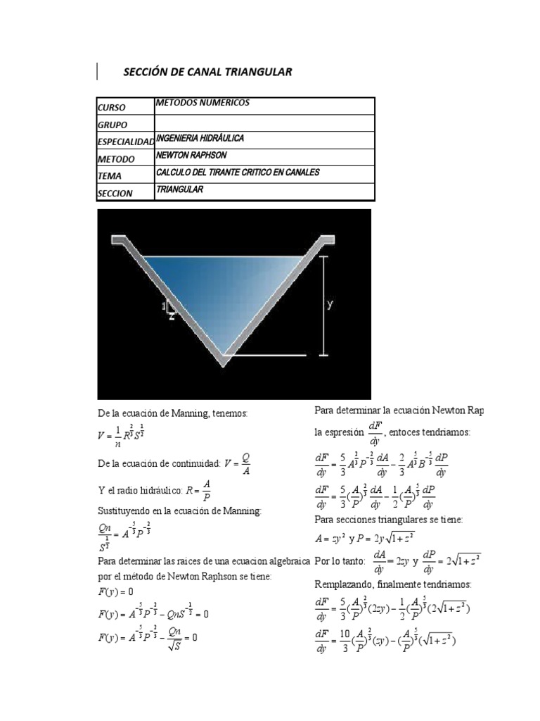 Secciones de Canal | PDF | Análisis numérico | Ingeniería Ambiental
