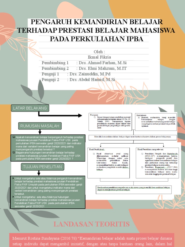 Pengaruh Kemandirian Belajar Terhadap Hasil Belajar | PDF