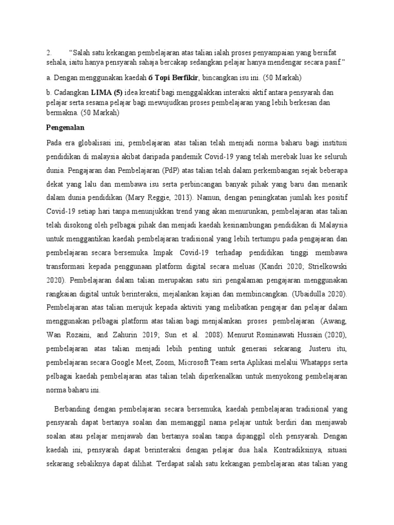 HTV201 Tugasan Esei CW 20 - 21 | PDF