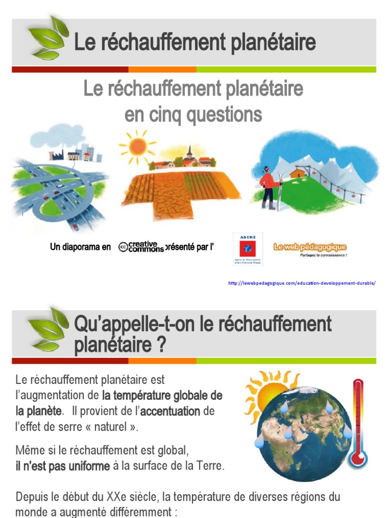 6 Rechauffement Climatique | PDF | Changement climatique | Gaz à effet ...