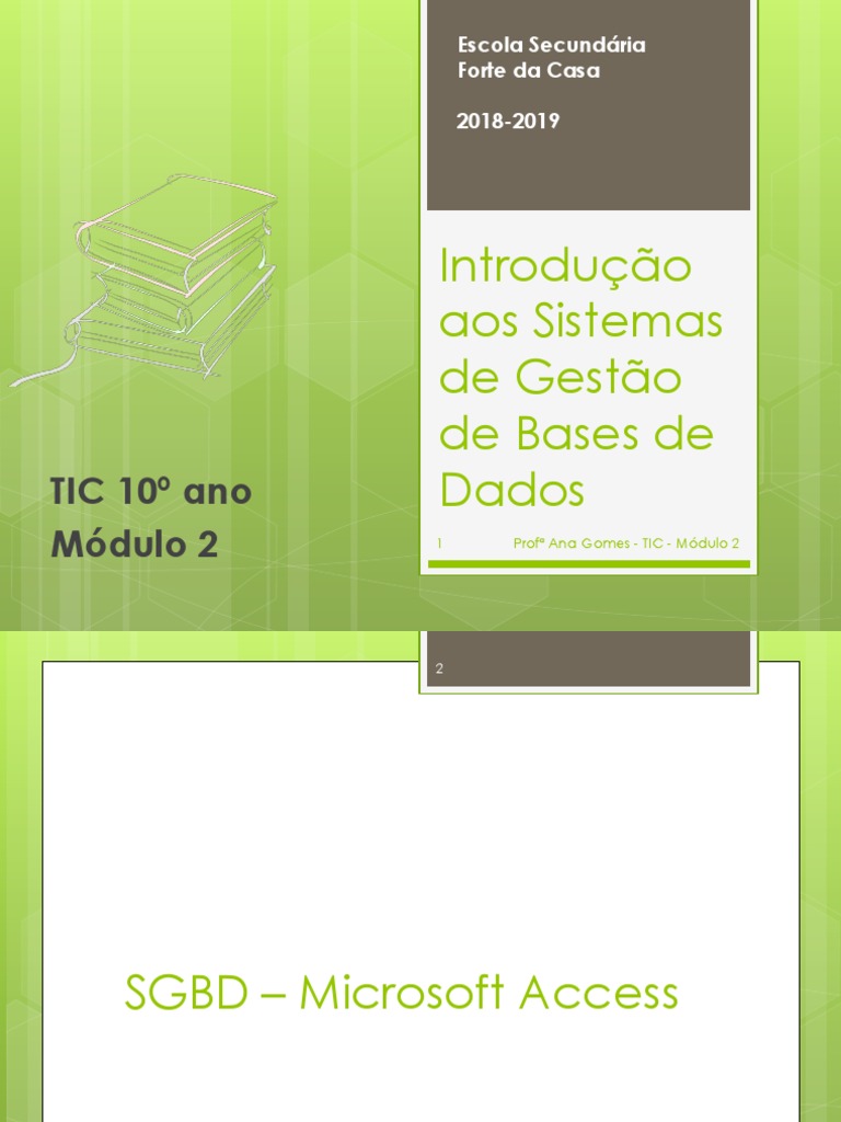 Aula 2 - SGBD - Access | PDF | Microsoft Access | Dados