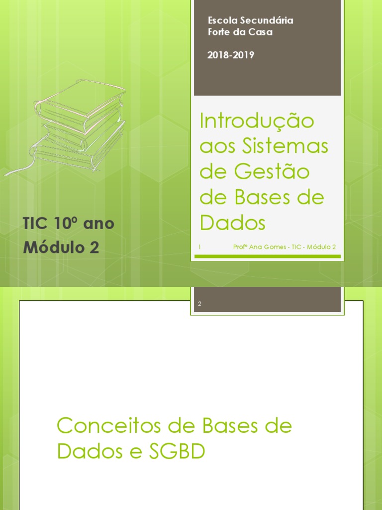 Aula 1 - Introducao Aos SGBDs - Conceitos Basicos | PDF | Bancos de ...