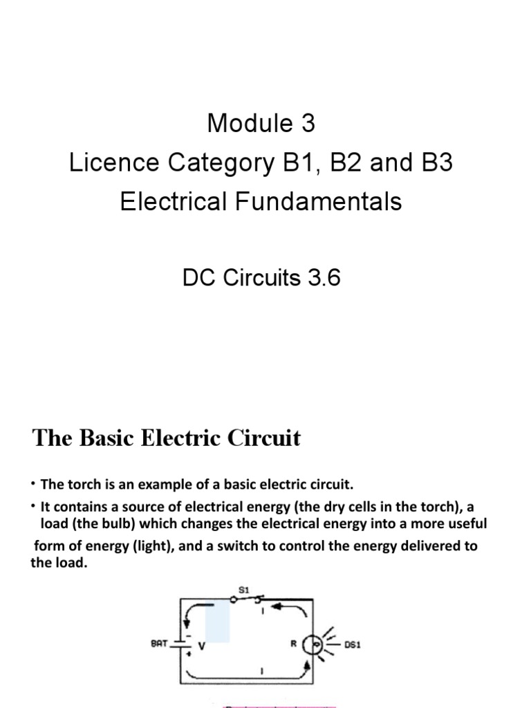 Licence Category B1, B2 and B3 Electrical Fundamentals: 3.6 DC Circuits ...