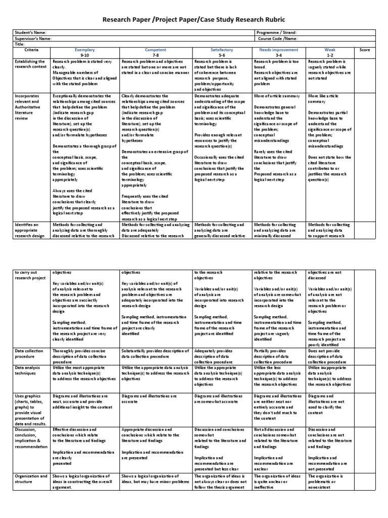 Research Paper Evaluation Rubric | PDF | Logical Consequence | Data ...