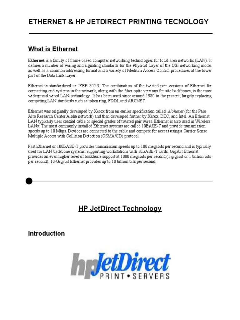 HP JetDirect Print Server | PDF | Computer Network | Computer Architecture