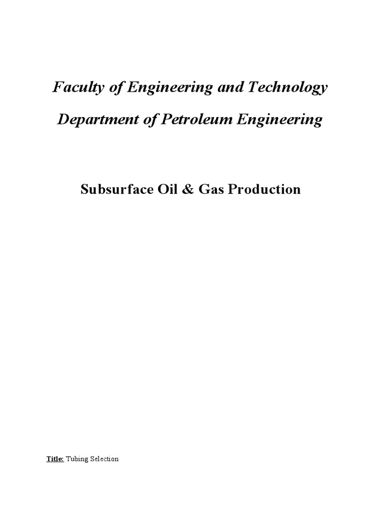 Subsurface Oil and Gas Production | PDF | Casing (Borehole) | Pressure