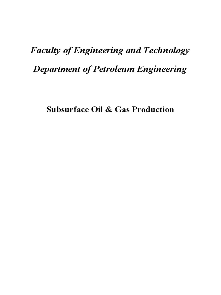 Subsurface Oil and Gas Production | PDF | Casing (Borehole) | Pressure