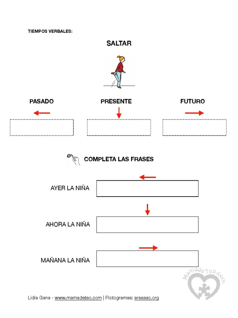 Actividades de Tiempos Verbales para Niños | PDF