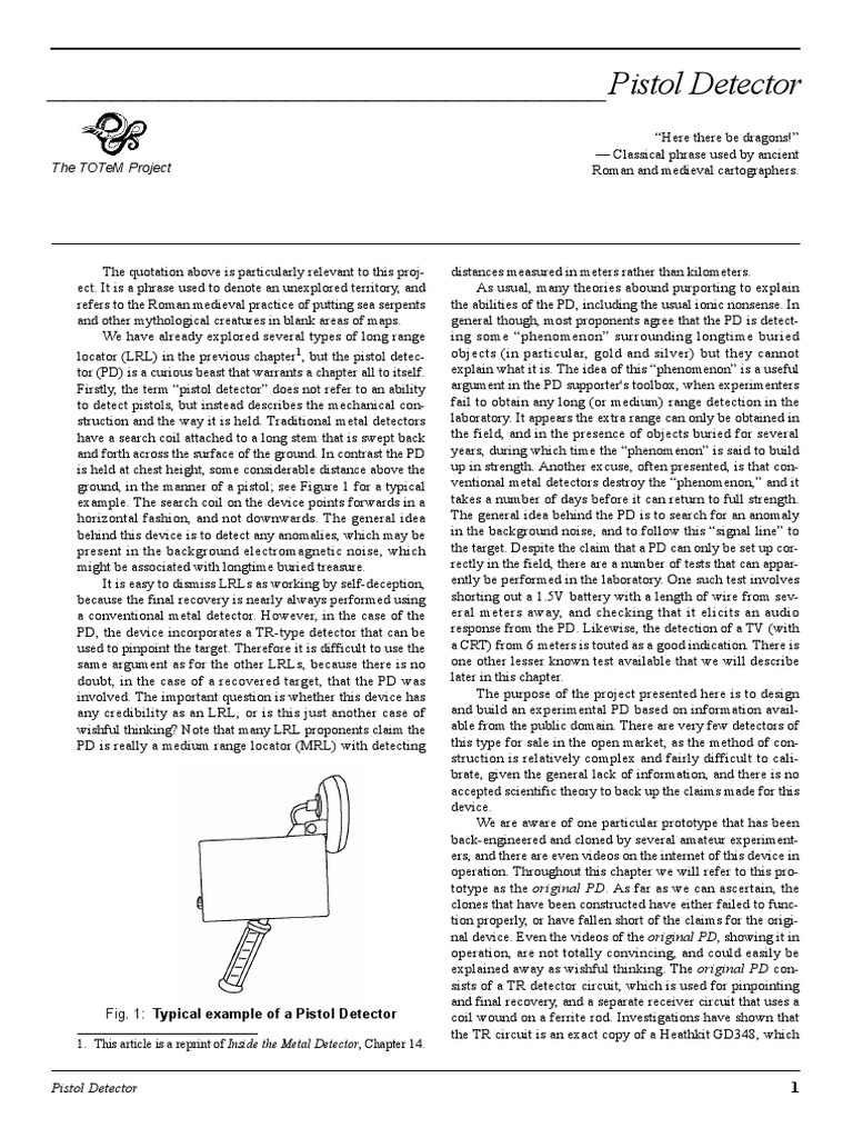 Pistol Detector - TOTeM | PDF | Inductor | Antenna (Radio)