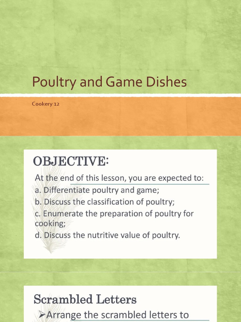 Poultry and Game Dishes | PDF | Cooking, Food & Wine